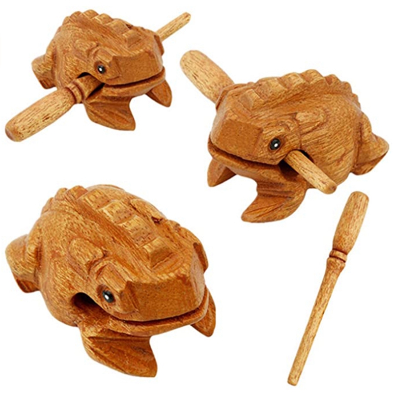 Percussion Instruments Wood Mini Frog Guiro Rasp Musical Instrument ...