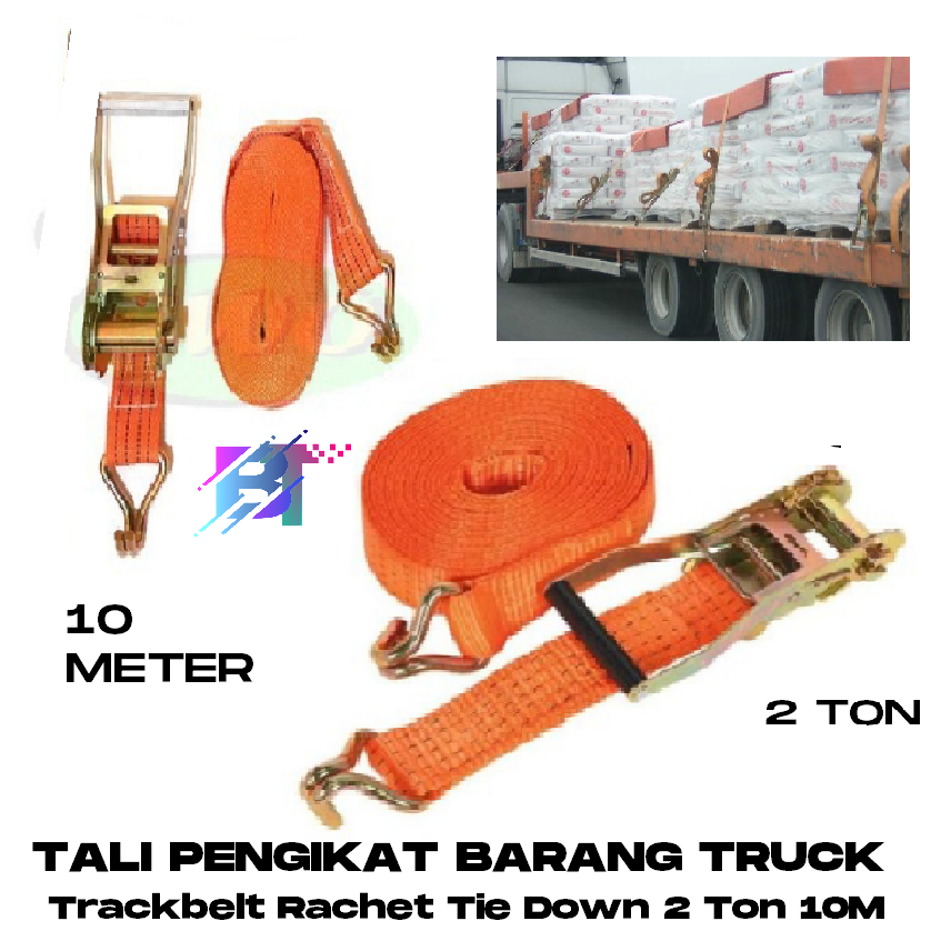 Tali Pengikat Barang Mobil Truk Trackbelt Rachet Tie Down 2 Ton 10M ...