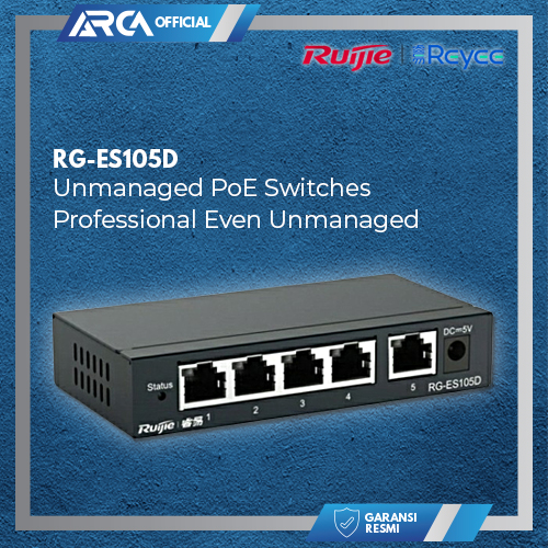 RUIJIE REYEE RG-ES105D 5 PORT FAST ETHERNET UNMANAGED SWITCH STEEL | Lazada Indonesia