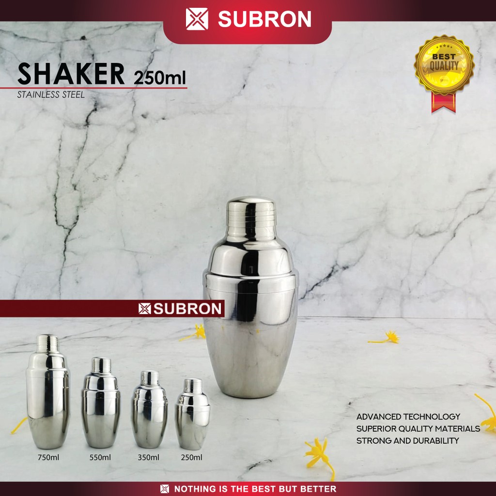 SUBRON Cocktail Shaker Botol Shaker 250ml 350ml Pengocok Minuman ...