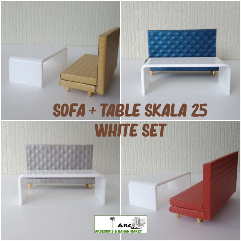 MINIATUR SOFA 2 SEATS SKALA 1:25 UNTUK MAKET INTERIOR DAN ARSITEKTUR ...