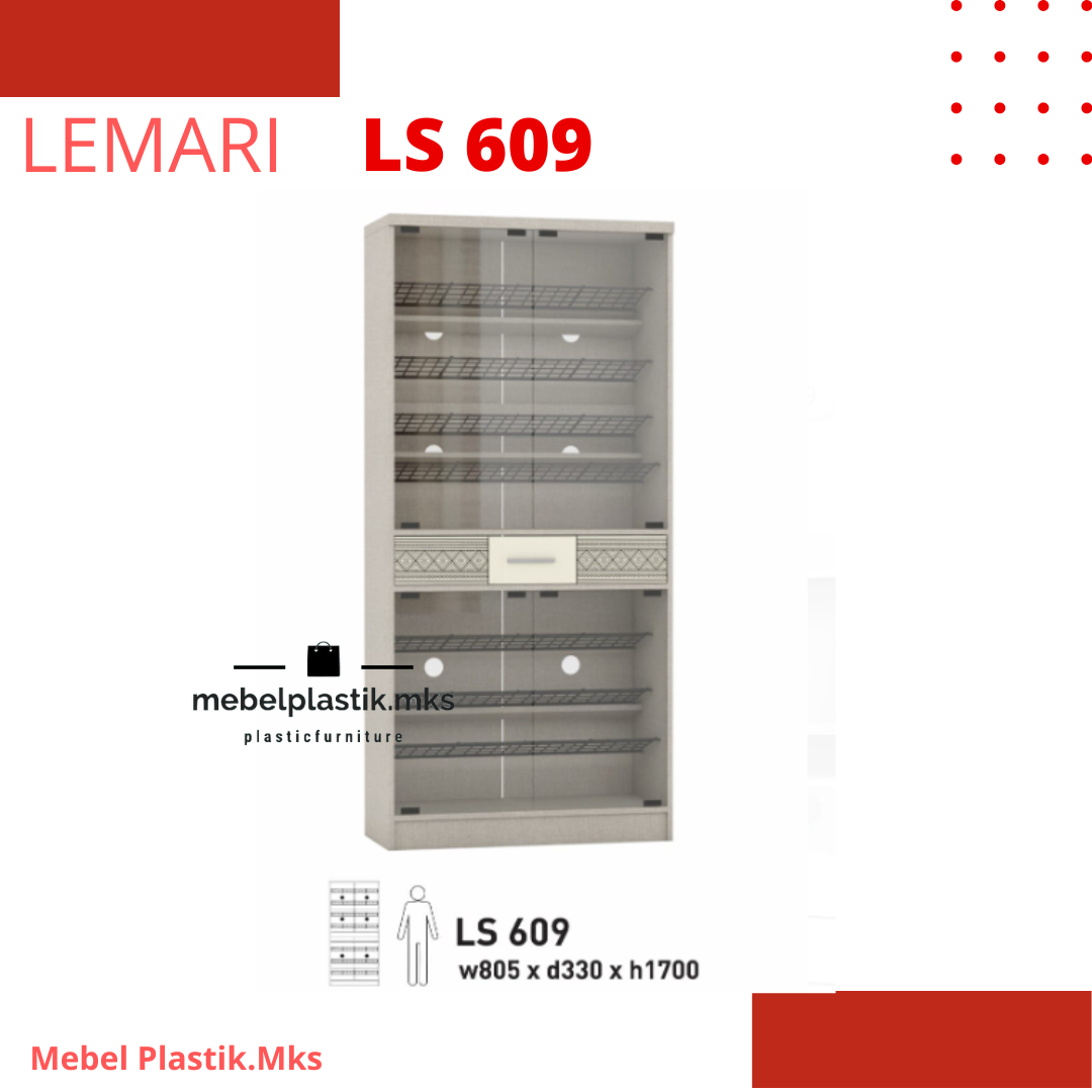 Lemari Sepatu Kaca Rak Sepatu 2 Tingkat "Harmony" LS 609 Abu-Abu | Lazada Indonesia