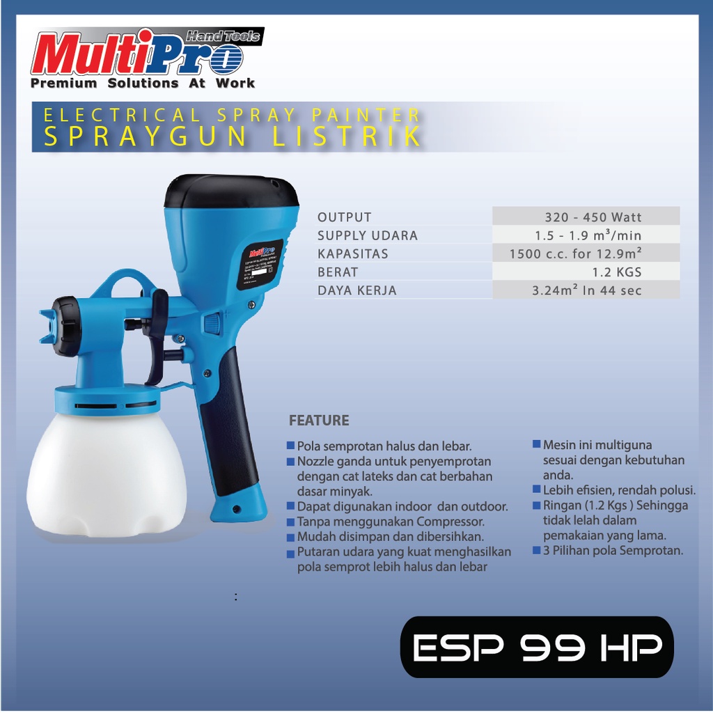 Electrical spray painter / Spray Gun listrik ESP 99 HP + 450 WATT ...