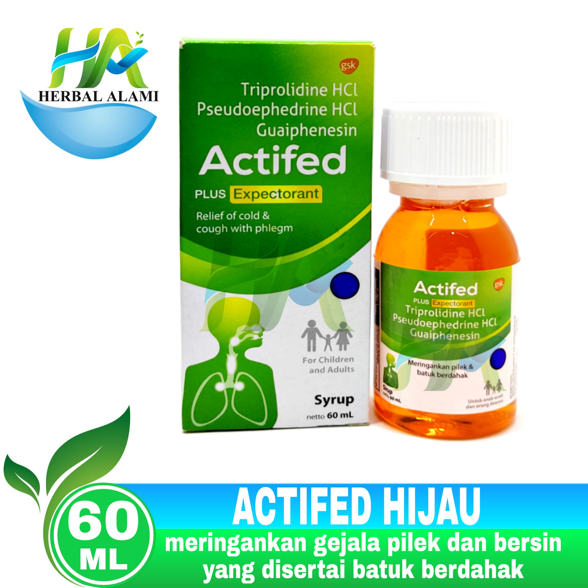 Actifed Plus Cough Suppressant Expectorant Sirup - Meringankan Pilek ...