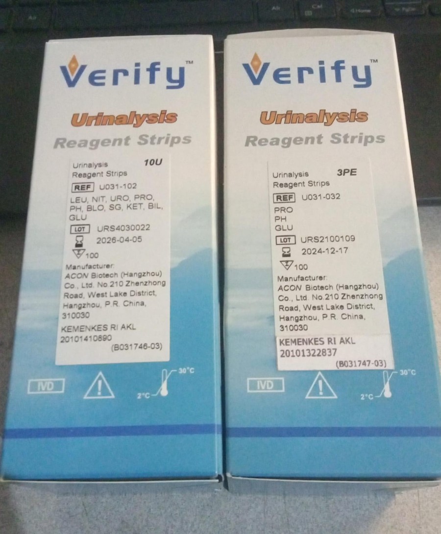 Verify 3 PE/Verify 10 Parameter/Alat Cek Urin/Urinalysis Reagent Strip ...