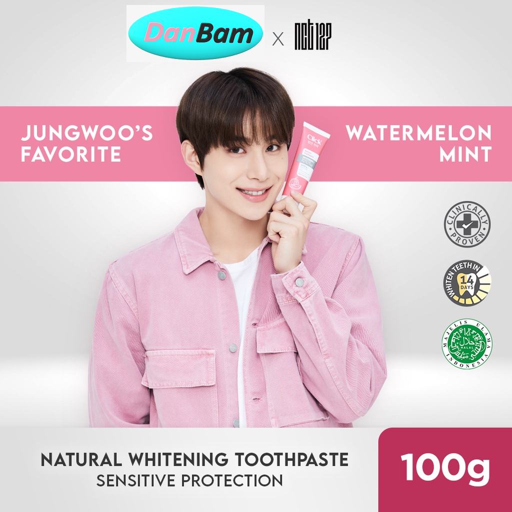 Click Natural Toothpaste Whitening + Sensitive Protection Pasta Gigi ...