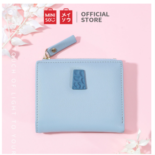 MINISO Dompet Wanita Kecil Lipat Tas Mini Pendek Tempa Uang Geometri ...