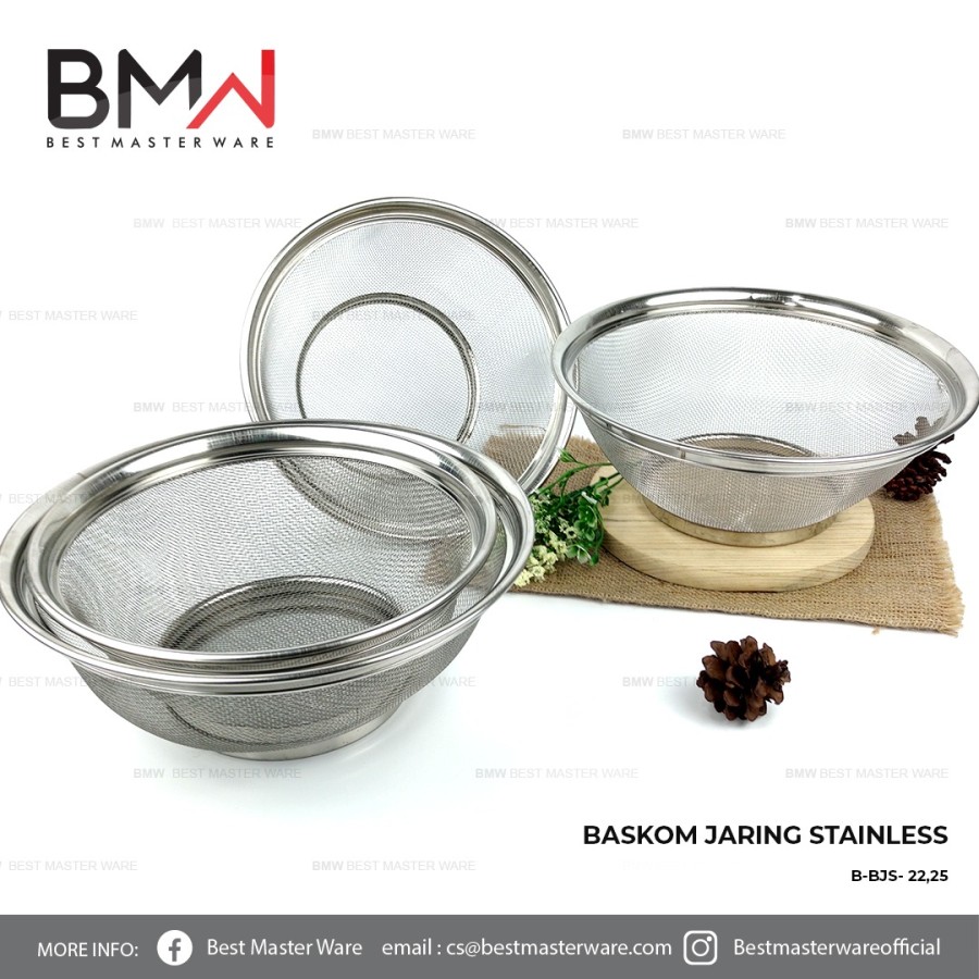 BMW - BASKOM STAINLESS BOLONG BASKOM JARING CUCI SAYUR BUAH KUALITAS ...