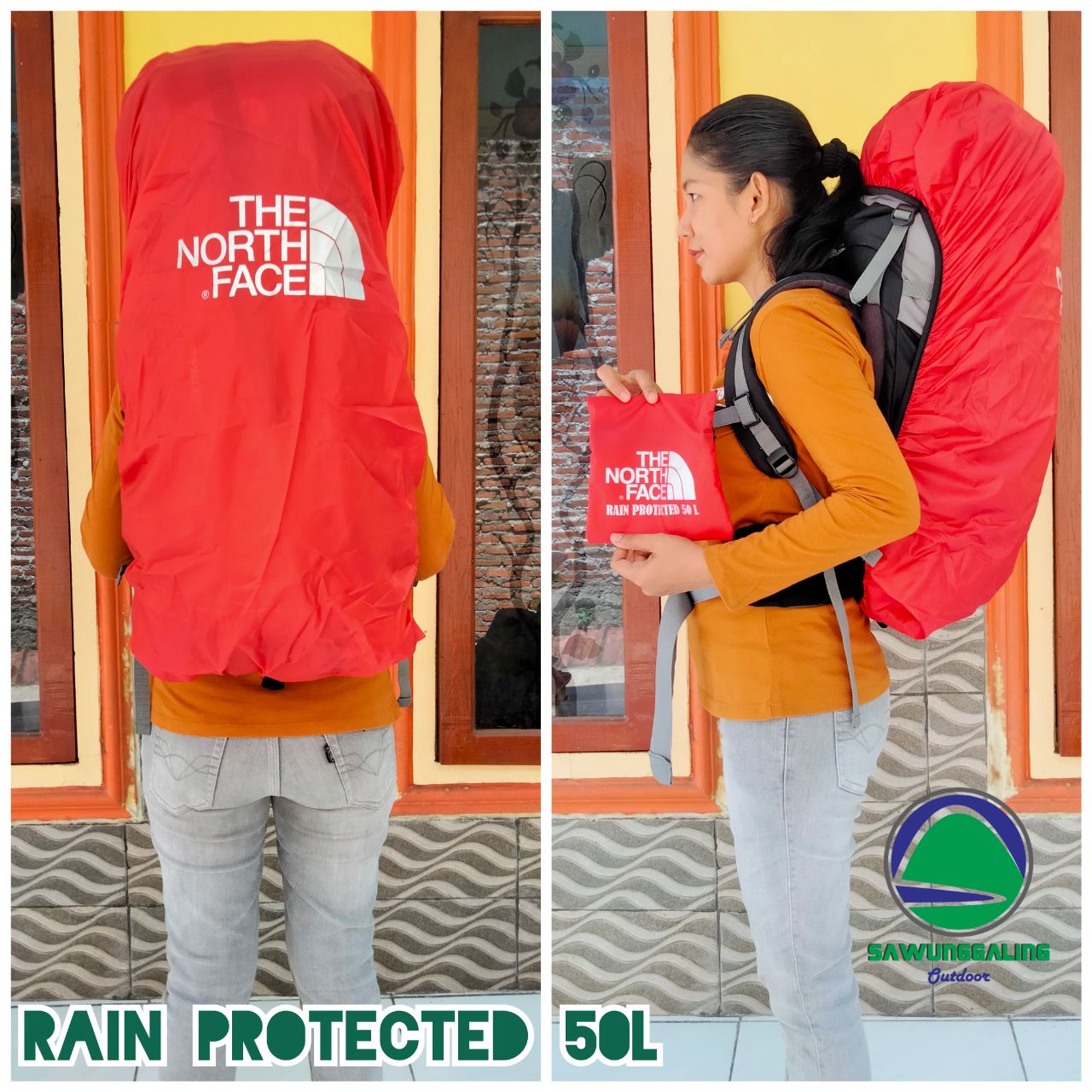 Rain Cover Bag - Mantel Tas Gunung Carrier 50 Liter untuk Tas 45 Liter ...