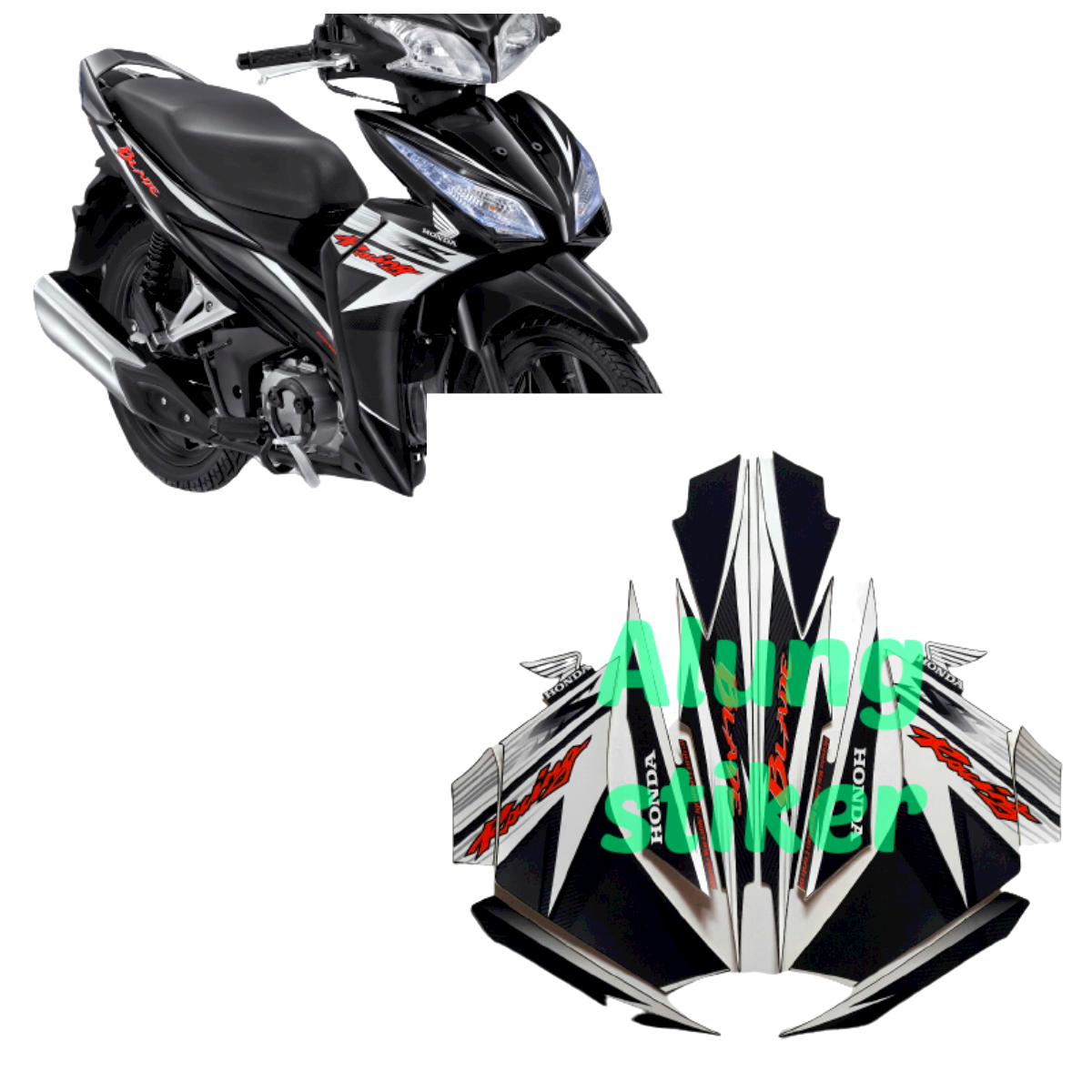 STIKER STRIPING LIS LES BODY MOTOR HONDA BLADE RACING TAHUN 2013 S ...
