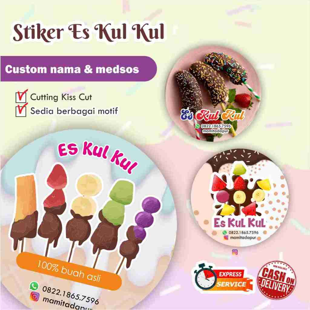 Stiker Es Kul Kul Cromo bulat / Stiker kemasan makanan / Label Makanan ...