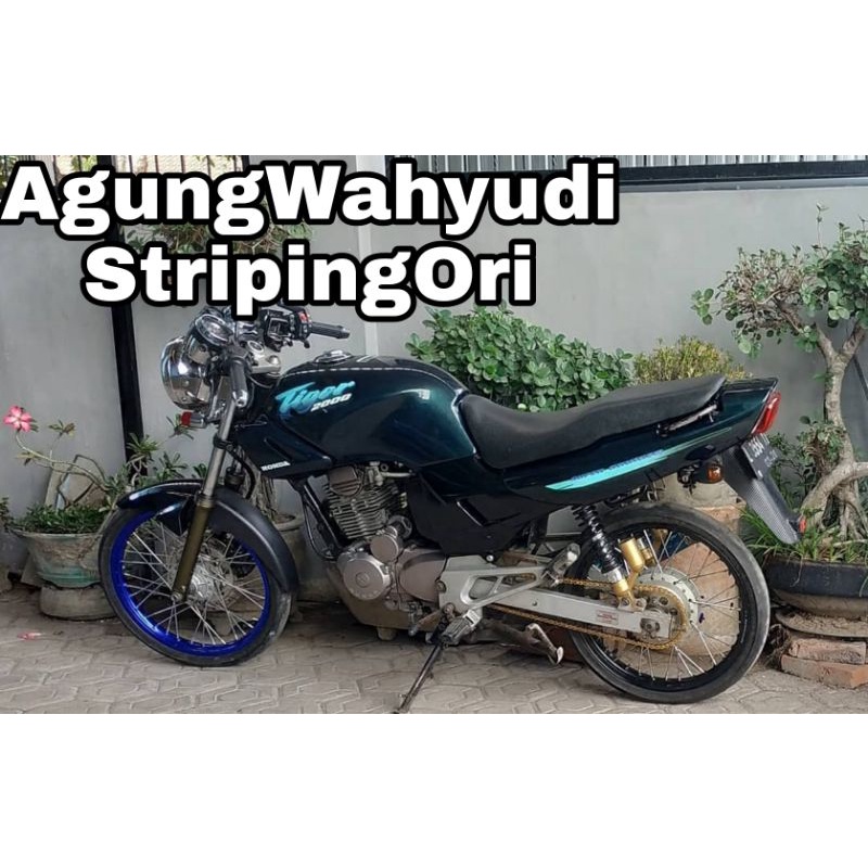 STRIPING MOTOR HONDA TIGER 2000 HIJAU TOSCA BAHAN TRANSPARAN TILAS ...