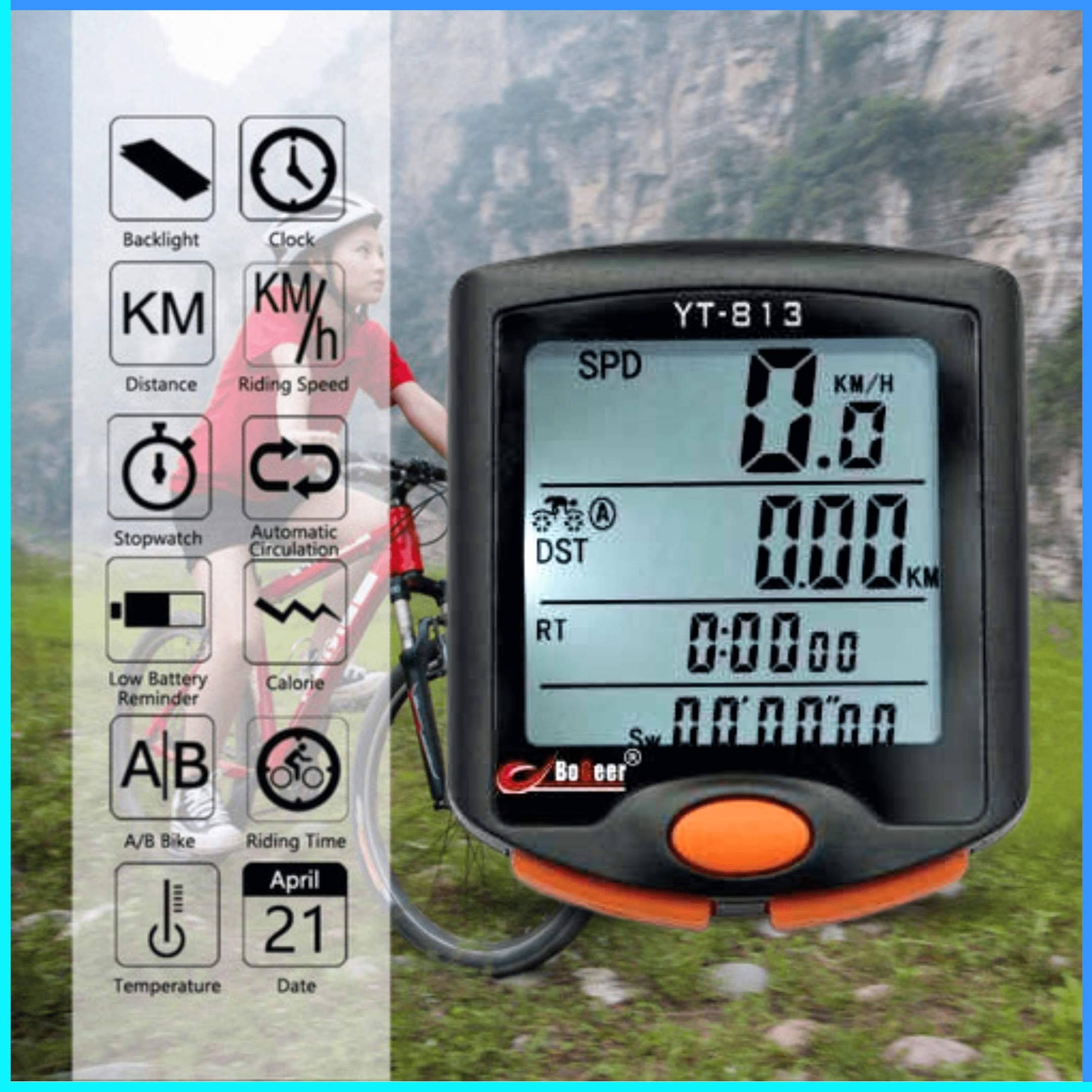 COD BOGEER Speedometer Sepeda Wireless Odometer LED Waterproof ...