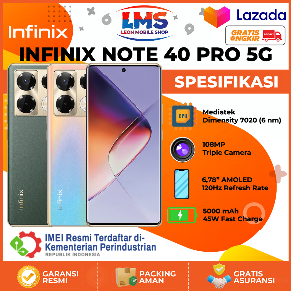 Infinix Note 40 Pro 5G 8GB+256GB - Garansi Resmi 1 Tahun | Lazada Indonesia