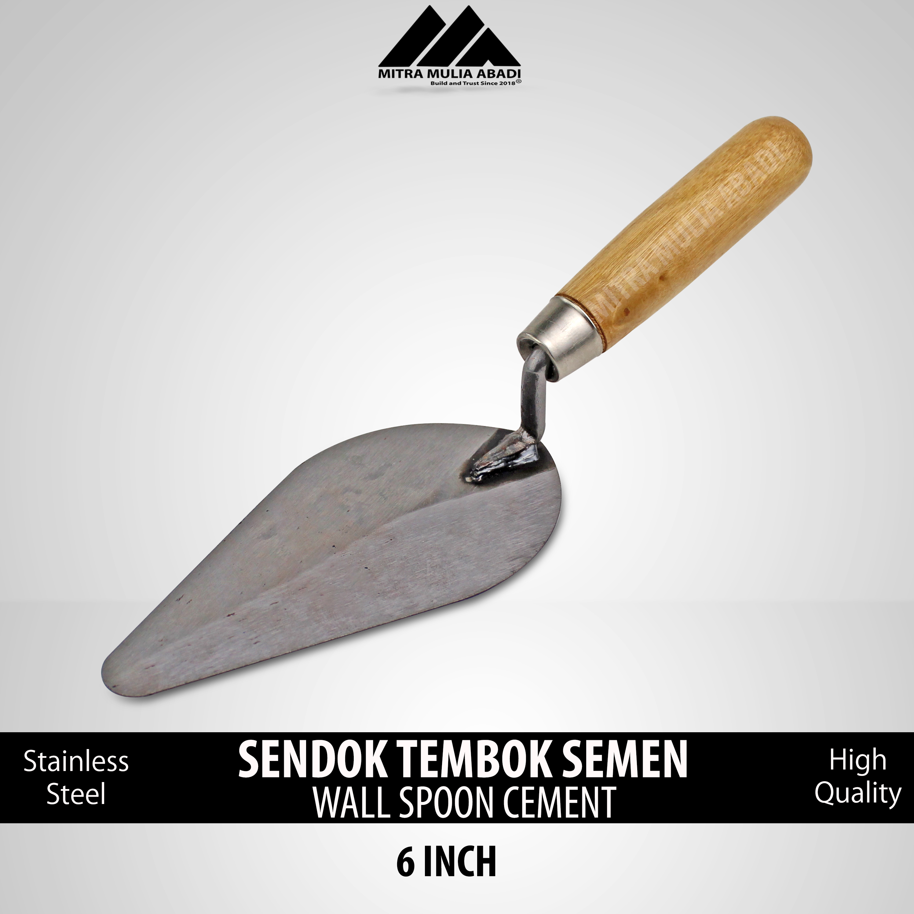 Sendok Tembok Semen Lancip | Skop Tanah Gagang Kayu 6 Inch | Lazada ...