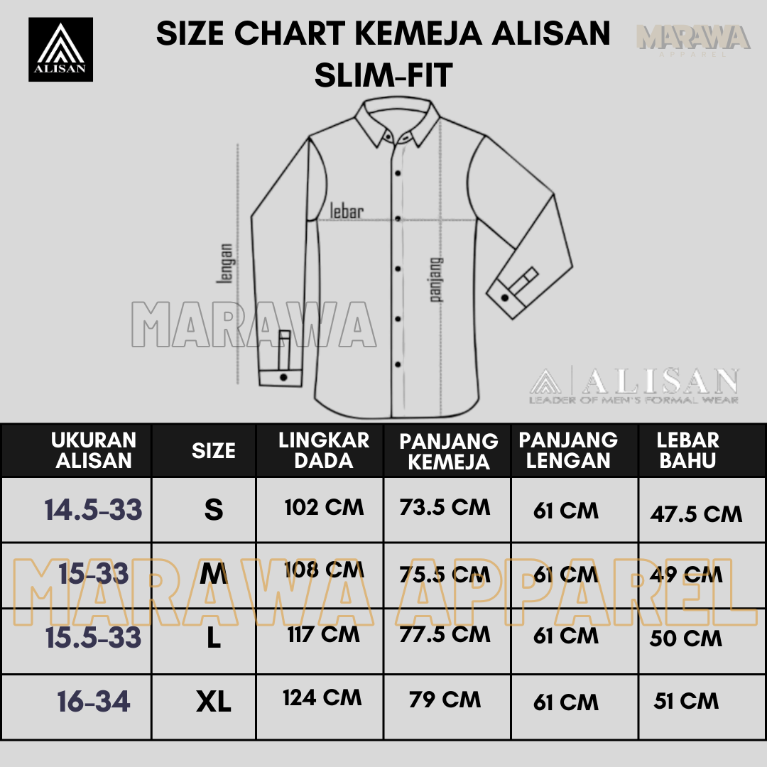 ALISAN - Kemeja Pria Polos Lengan Panjang PREMIUM SLIMFIT | Lazada ...