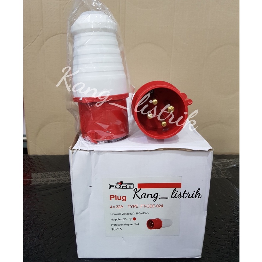 Industrial Plug / Plug Mounting / Steker Plug Mounting IP44 024 4 Pin 32A Fort | Lazada Indonesia