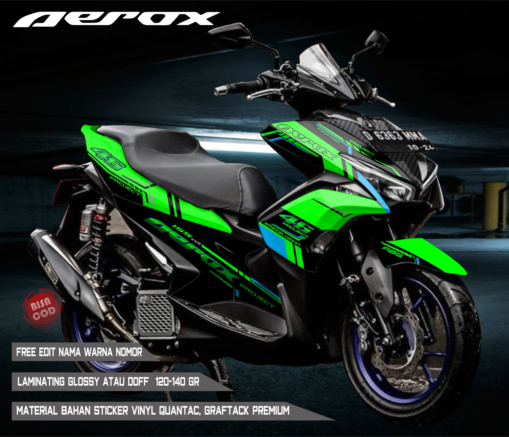 decal aerox grafis stiker fullbody striping sticker variasi | Lazada ...