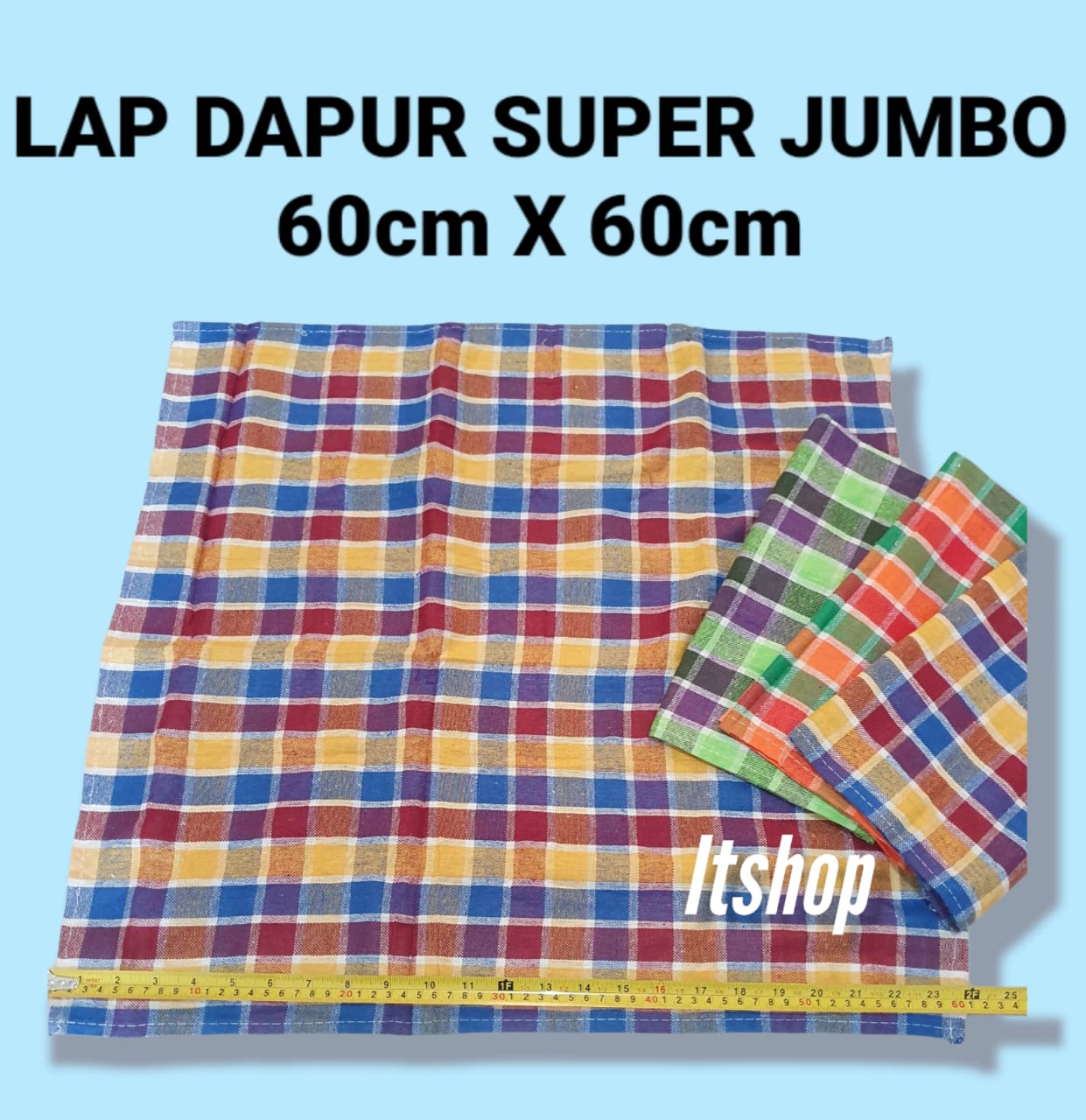 Serbet Makan Jumbo Kain Lap Dapur Ukuran Besar 60x60cm Tebal Lap Tangan ...