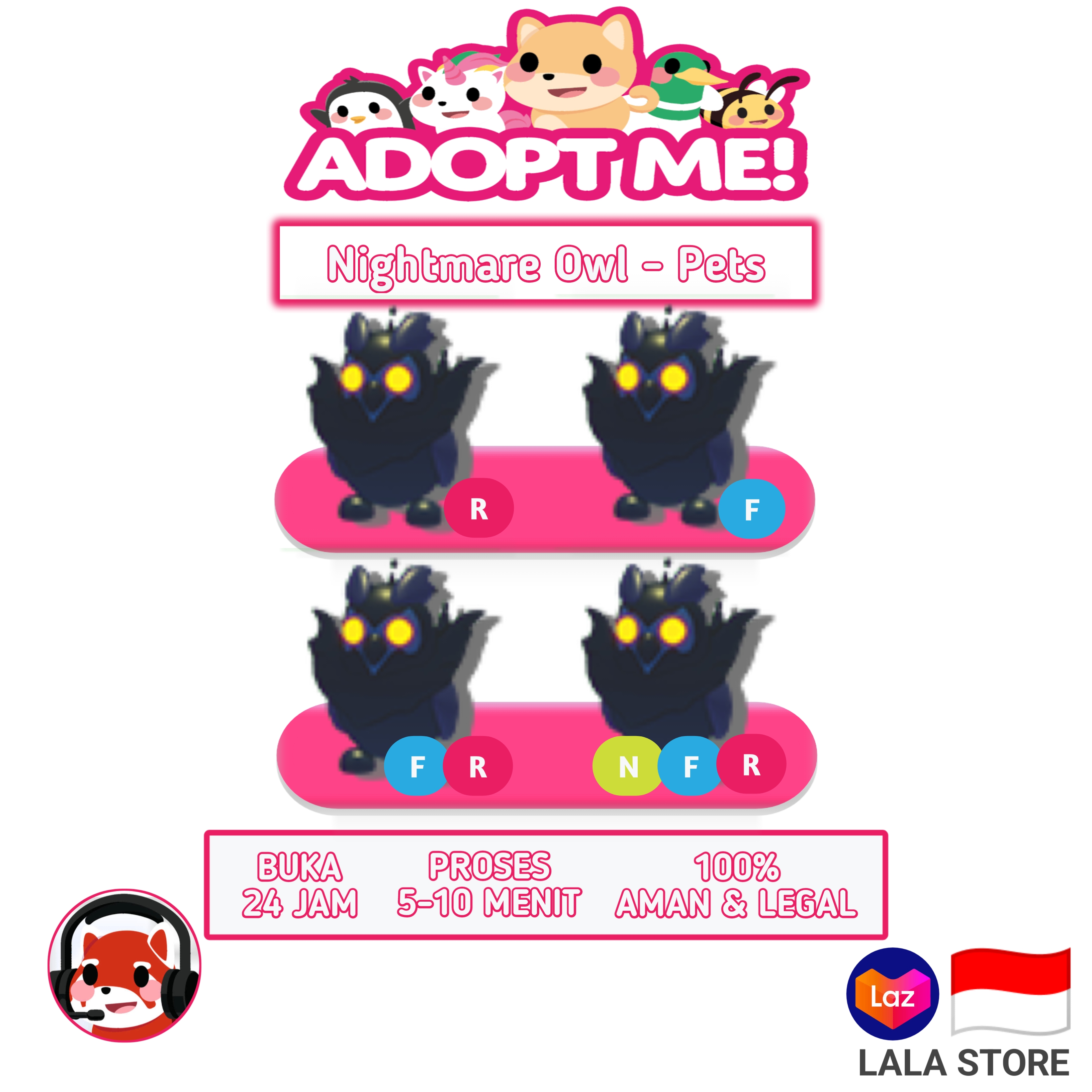 Adopt Me - Nightmare Owl - Roblox | Lazada Indonesia