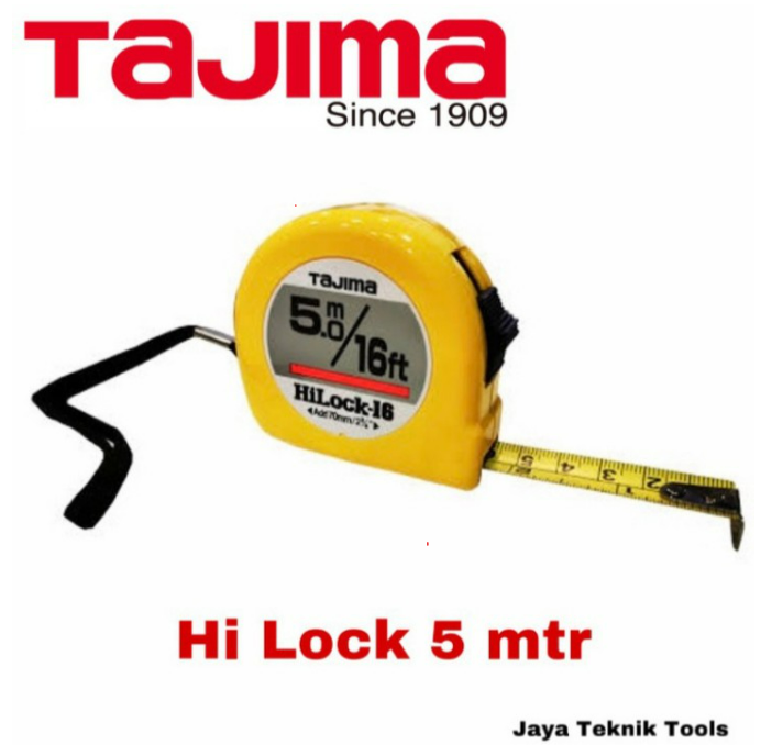 Meteran Tajima 5 meter Hi Lock Kuning Measuring Tape Original Made In ...