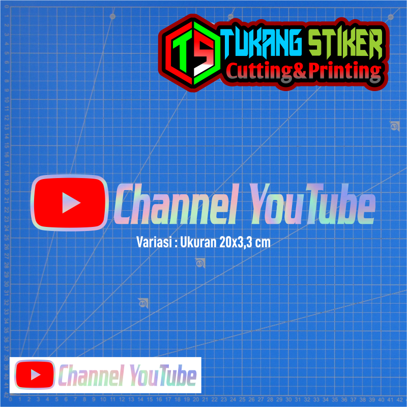 Stiker Nama Youtube custom Hologram, Cutting Sticker custom nama ...