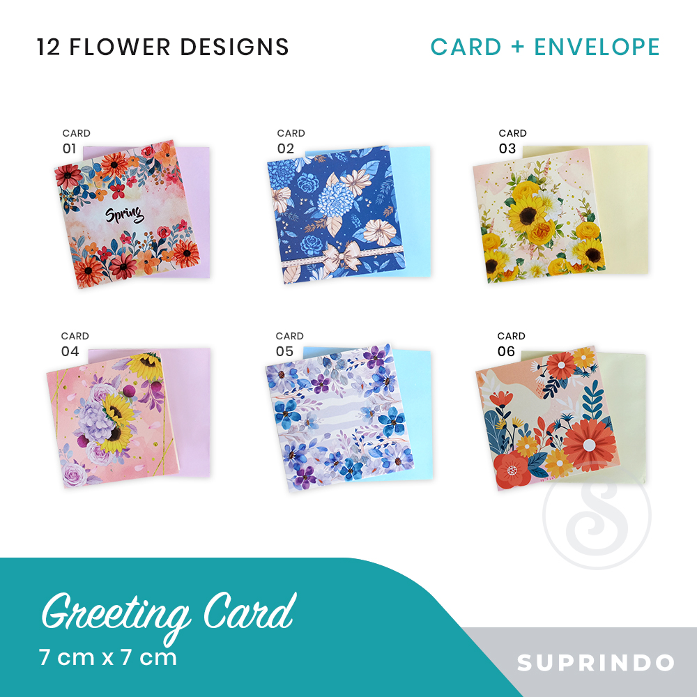 KARTU UCAPAN BUNGA + AMPLOP ( 7 X 7 cm) | Lazada Indonesia