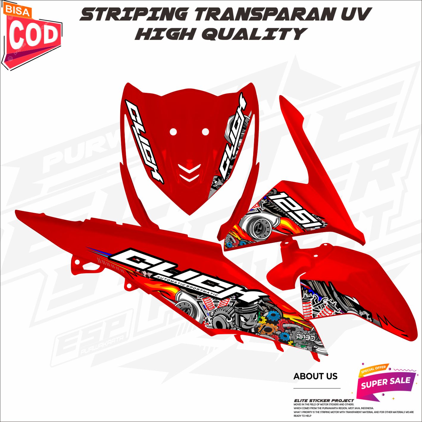 STRIPING VARIAISI TRANSPARAN HONDA BEAT FI 2104 STICKER MOTIF THAILAND ...