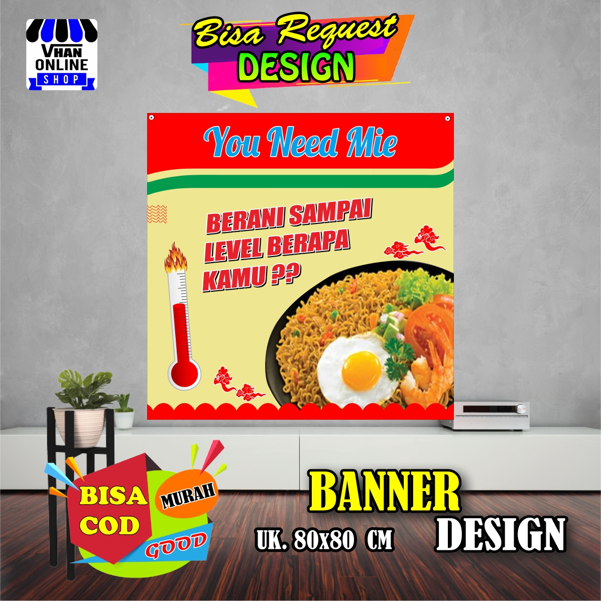 Spanduk Banner Warmindo, Warung Mie, You Need Mie, Model Kotak | Lazada ...