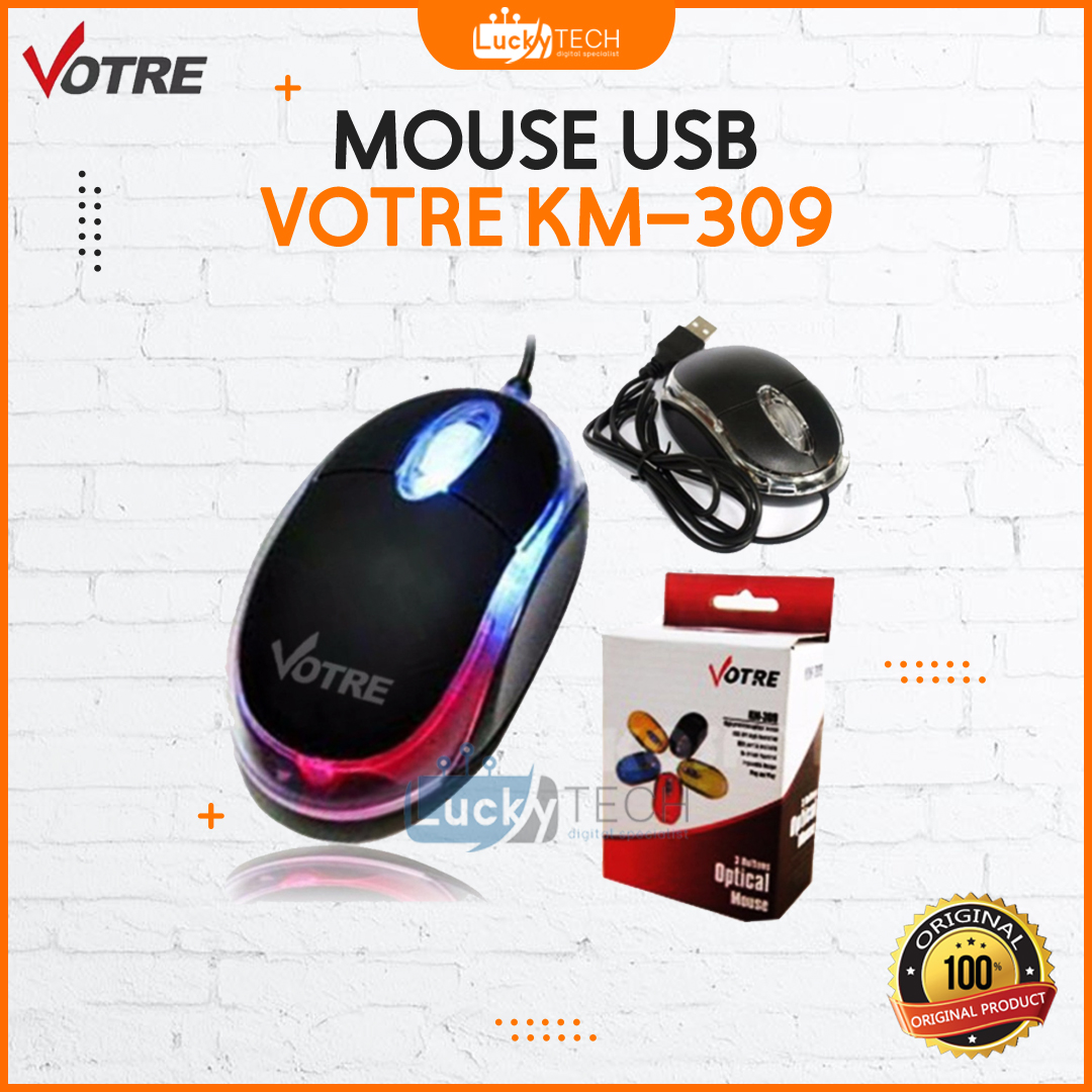 VOTRE | MOUSE USB UNTUK STB STANDART KM-309 ORIGINAL KABEL OPTIK MURAH ...