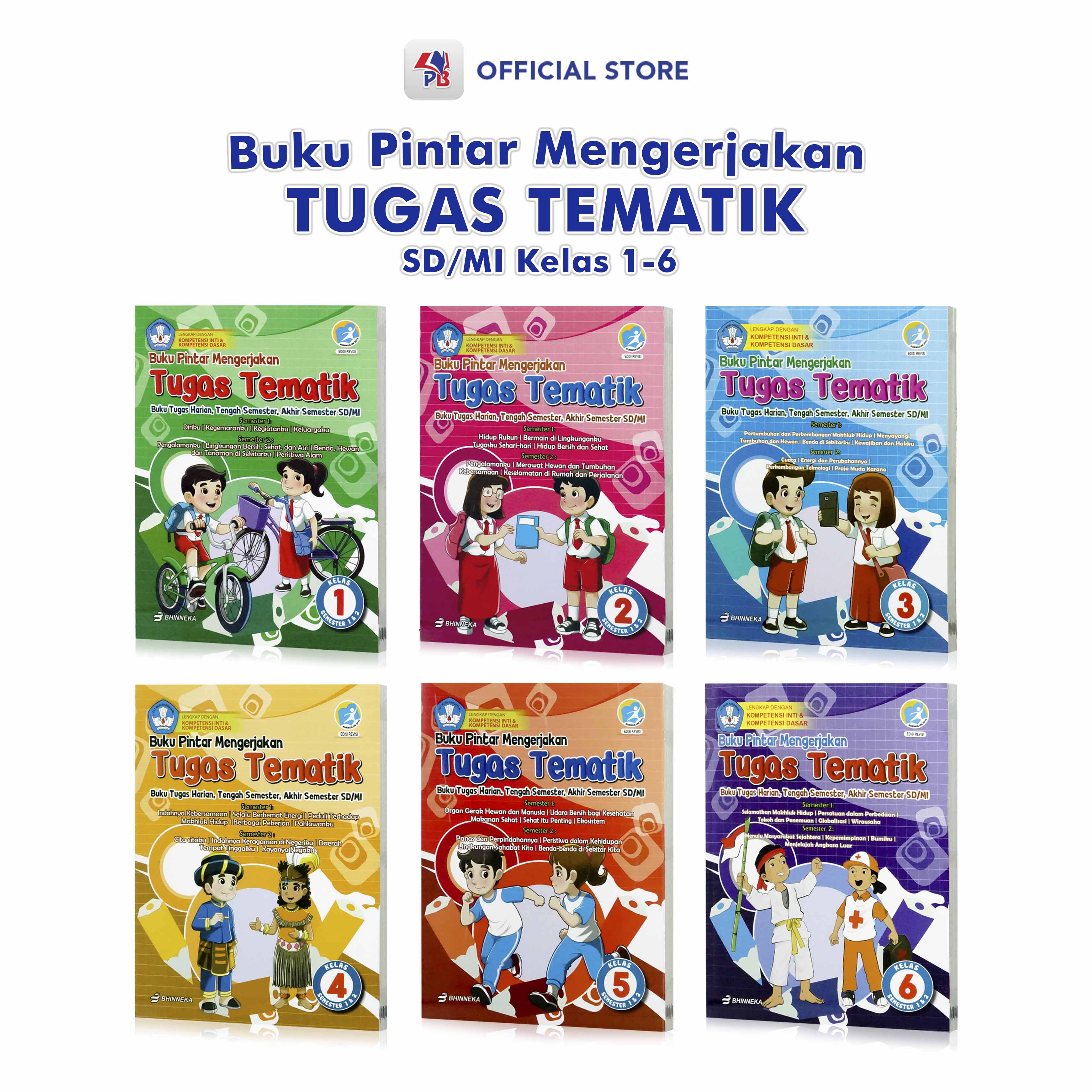 Buku Tematik Sd Buku Pintar Mengerjakan Tugas Tematik Kelas 1 2 3 4 5