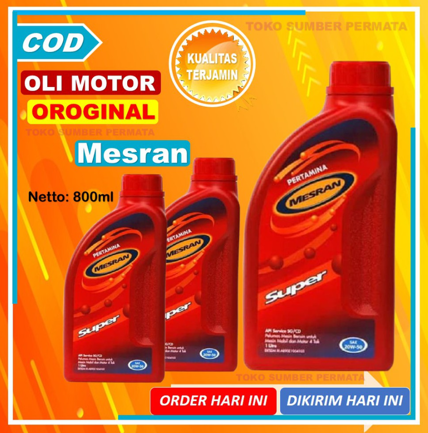 OLI MESRAN SUPER 800 ML ORIGINAL OFFICIAL PERTAMINA HARGA GROSIR ...