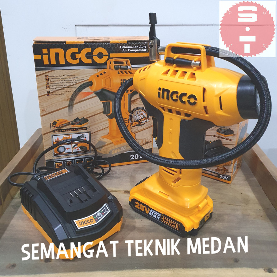CACLI2001 CORDLESS KOMPRESOR ANGIN MINI POMPA BAN 160PSI 20V 2AH INGCO ...