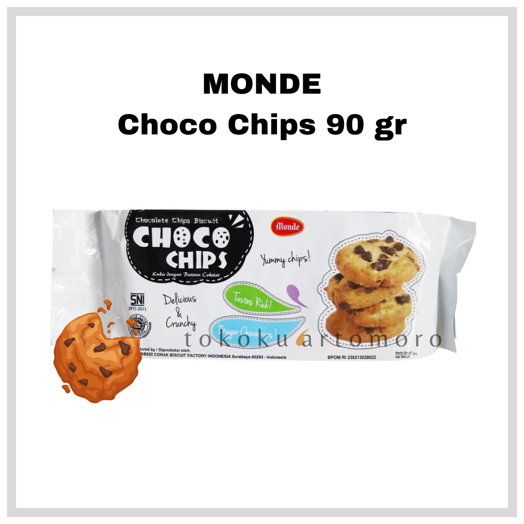 Monde Choco Chips Kemasan 90 gr - Biskuit Monde - Kue Choco Chips ...