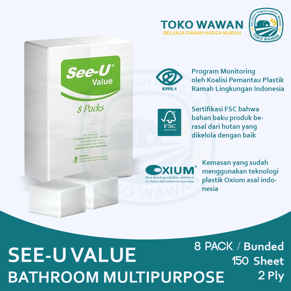Tissue SEE-U Value Pack Multipurpose Pop Up 8 Pack in 1 (8in1) Tisu SEE ...