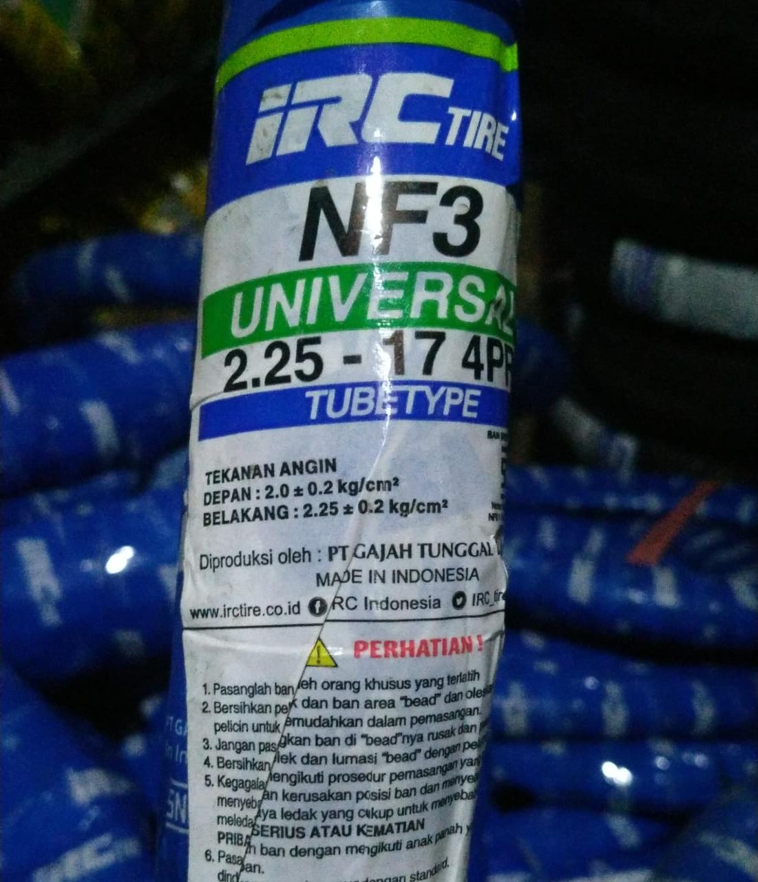 BAN IRC 225 17 NF3 Tubetype Ban Luar Motor Kembang lurus classic kirana astuti astrea Original ...