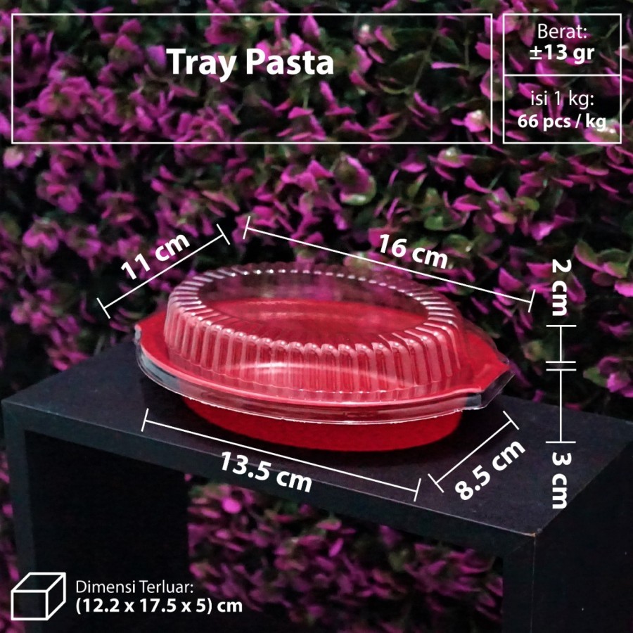 Isi 50pcs Tray Spaghetti Mika Oval Box makanan Warna Hitam + Tutup ...
