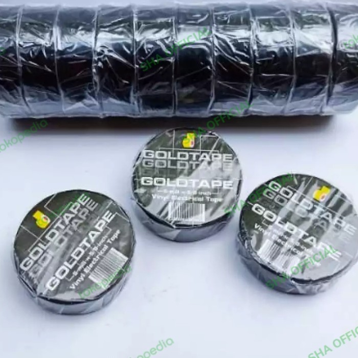 Isolasi Hitam Kecil tape Lakban Isolasi Listrik per slop 10 biji ...