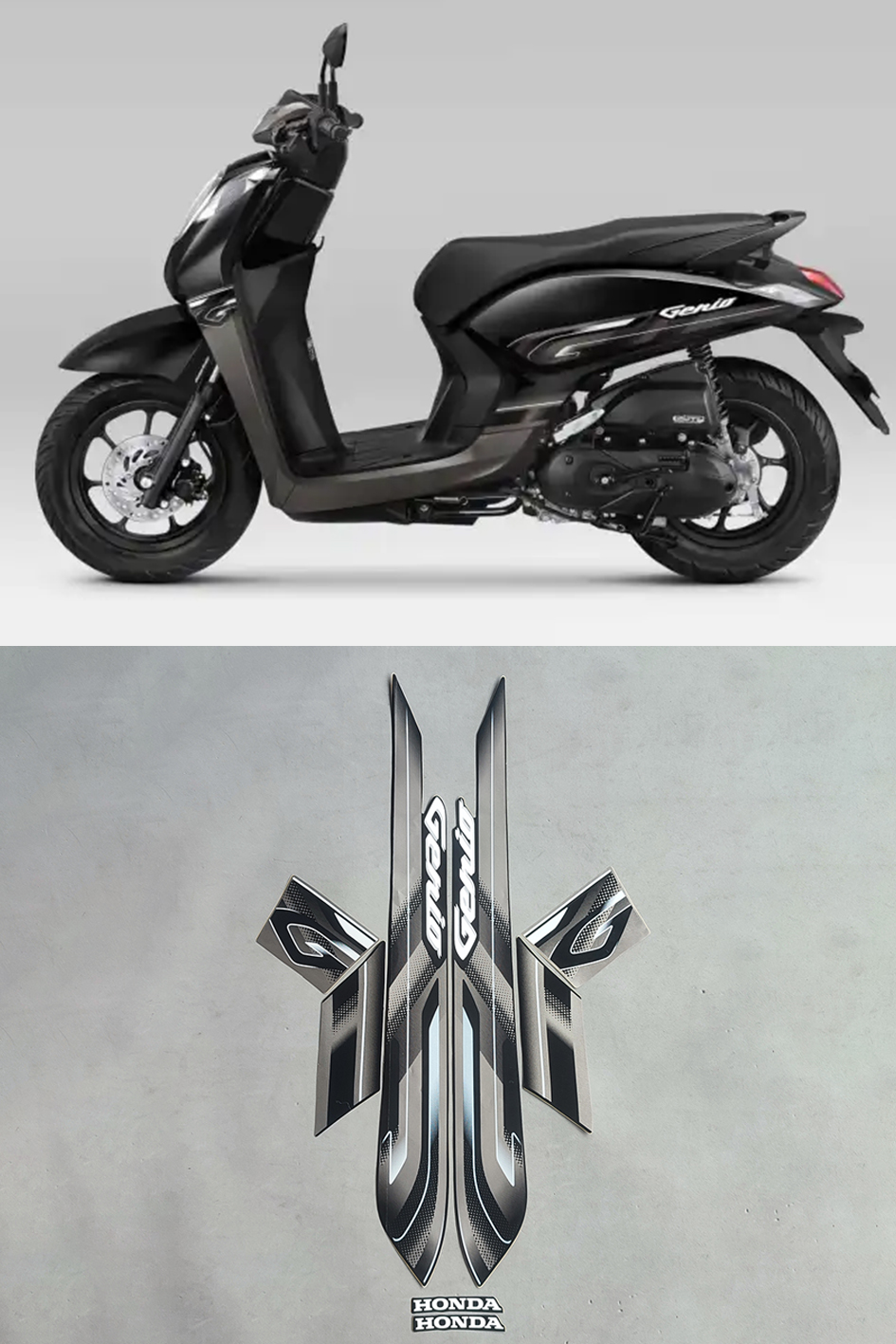 Stiker striping motor honda genio 2022 hitam coklat | Lazada Indonesia