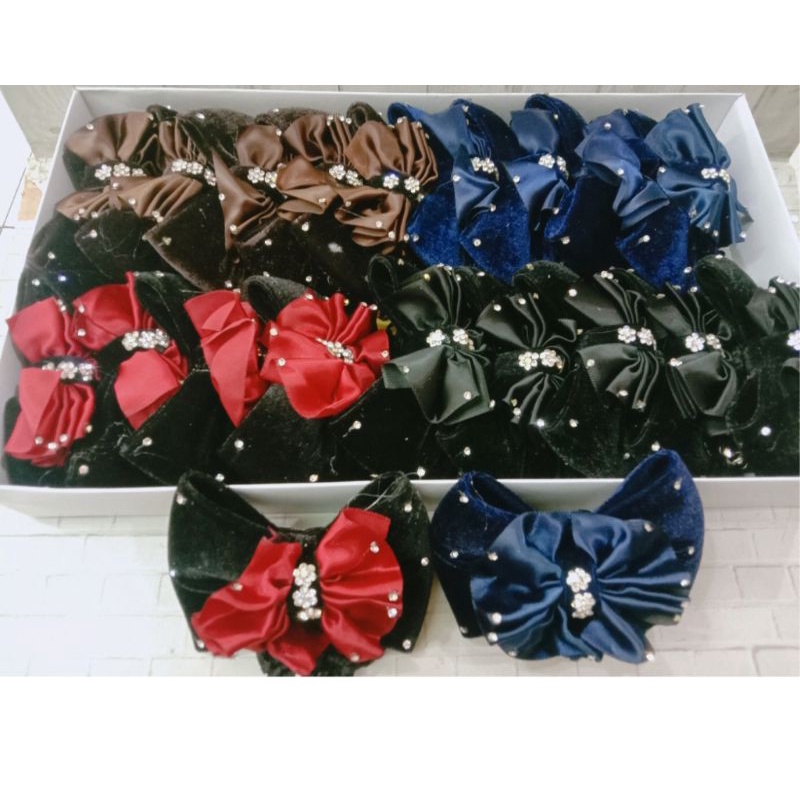 Jepit Harnet Cepol Pita Bahan Buludru Mata-Mata / Jepit Rambut Pita ...