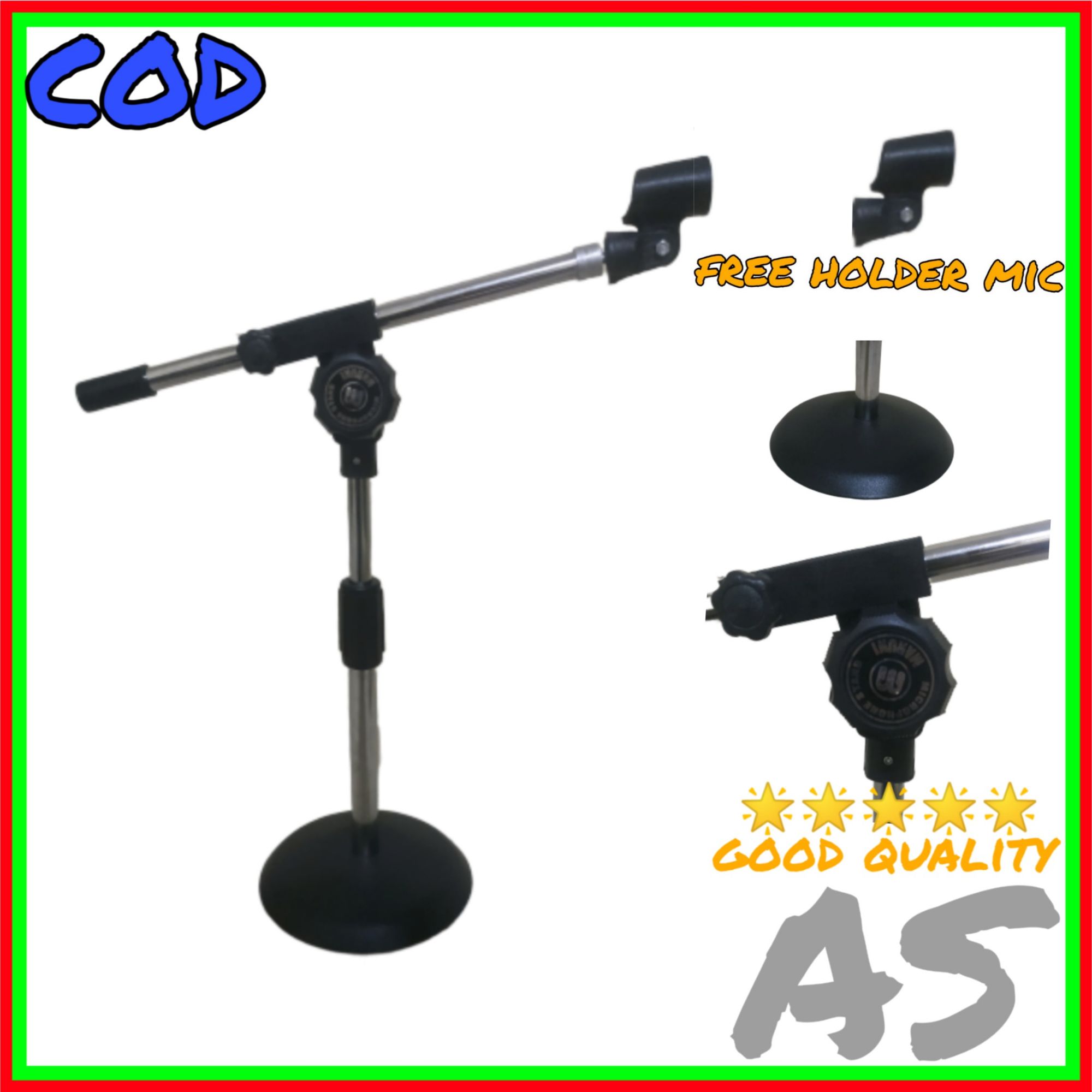 stand mic pendek maruni full besi kaki bulat stand mic meja | Lazada ...