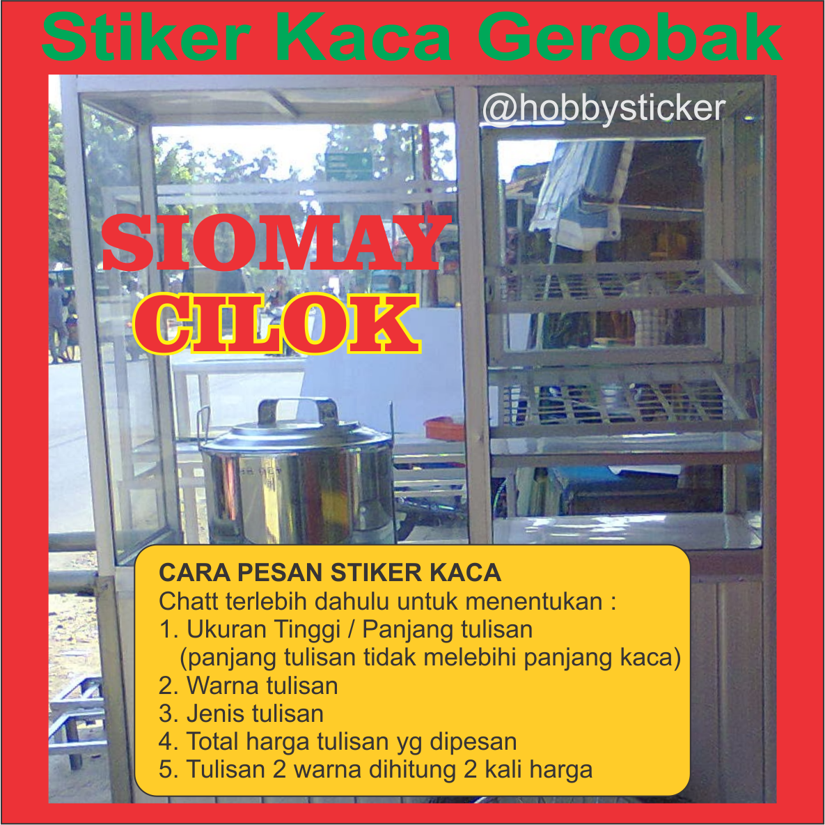 Stiker gerobak etalase konter kaca toko kaki lima warung | Lazada Indonesia