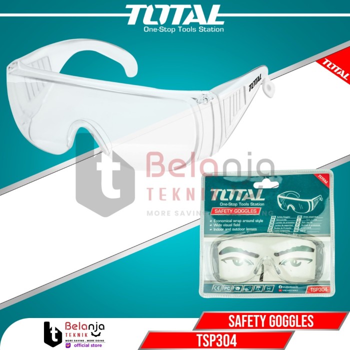 Total Safety Googles Kacamata Kerja Kaca Mata Safety Las Bening TSP304 ...