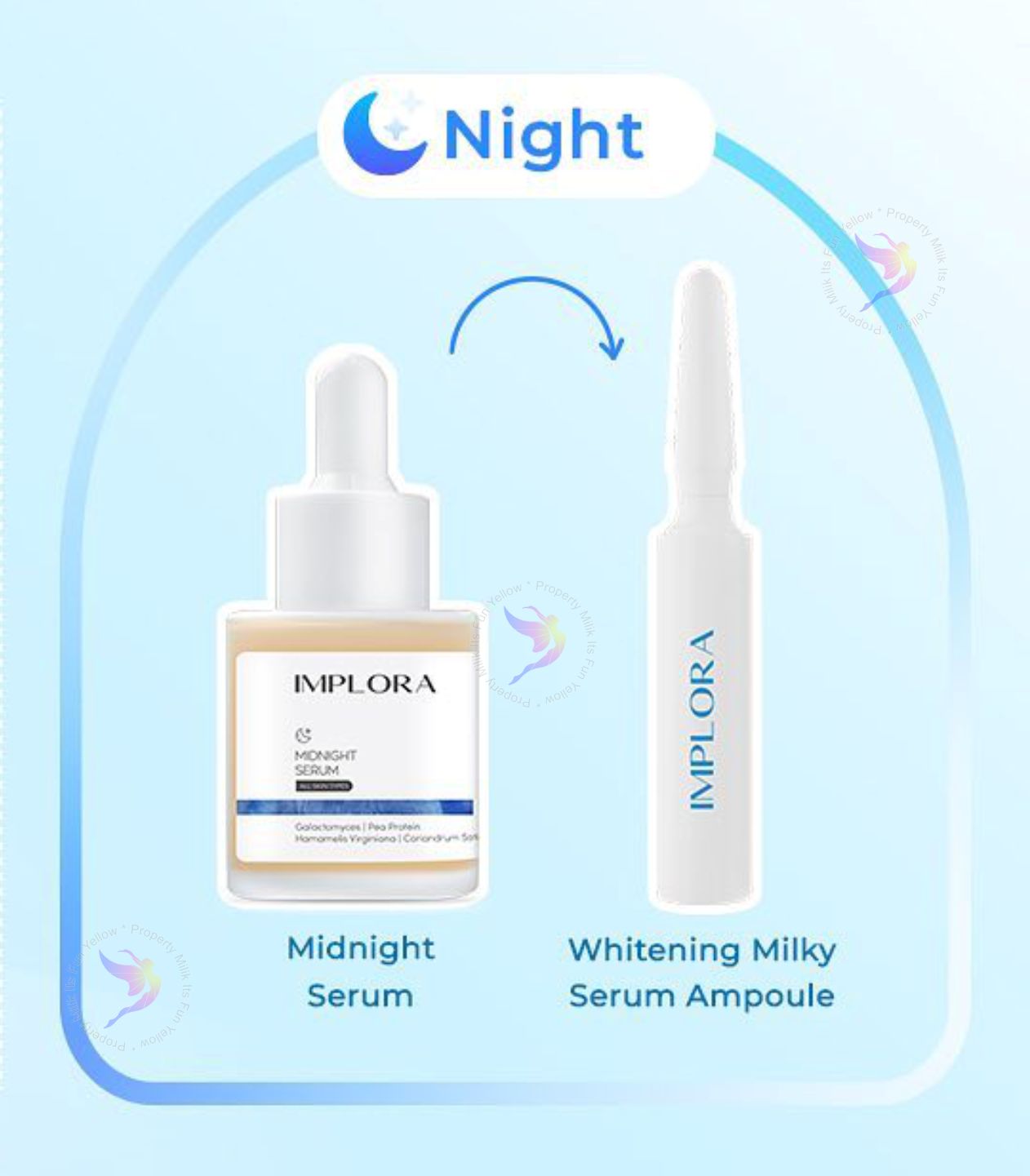 Implora Milky Whitening Serum Ampoule / Paket Serum Siang Dan Malam ...