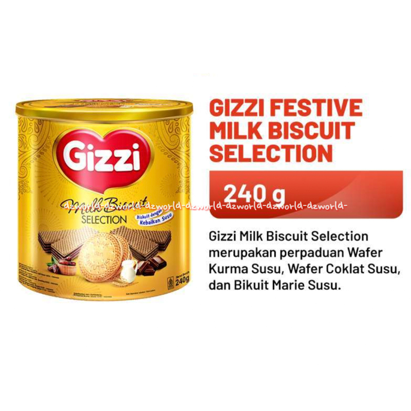 Gizzi 240gr Milk Biscuit Selection Aneka Biskuit Wafer Krem Coklat Dengan Kebaikan Susu Gizi ...