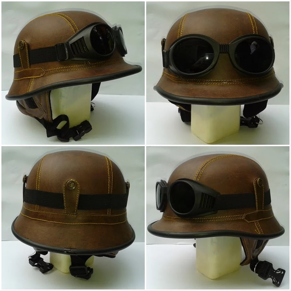Helm Nazi Retro Klasik Kacamata Coklat Polos - Helm Nazi Retro Klasik ...