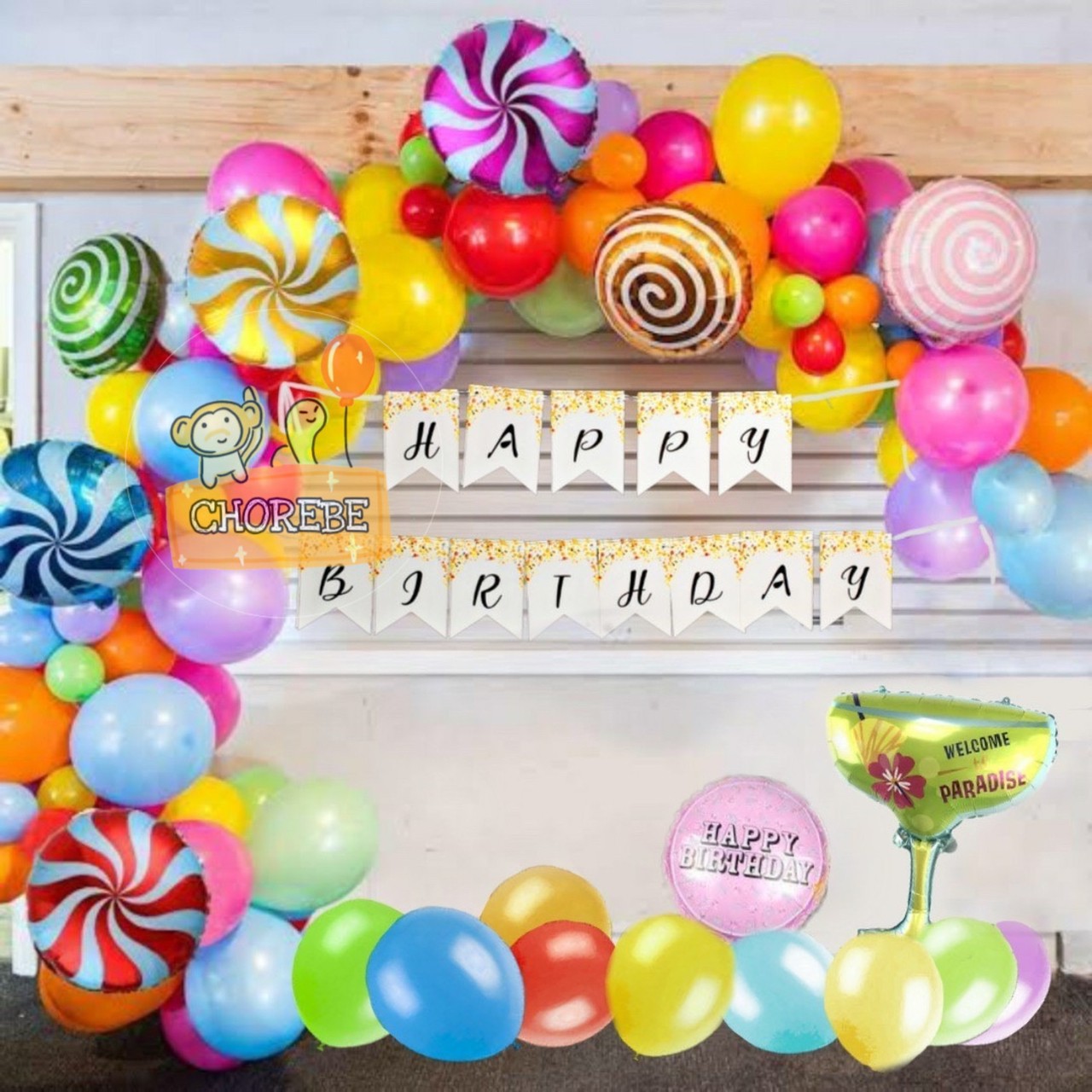 Paket Dekorasi Balon Ulang Tahun Happy Birthday Candy Permen Rainbow 01 ...