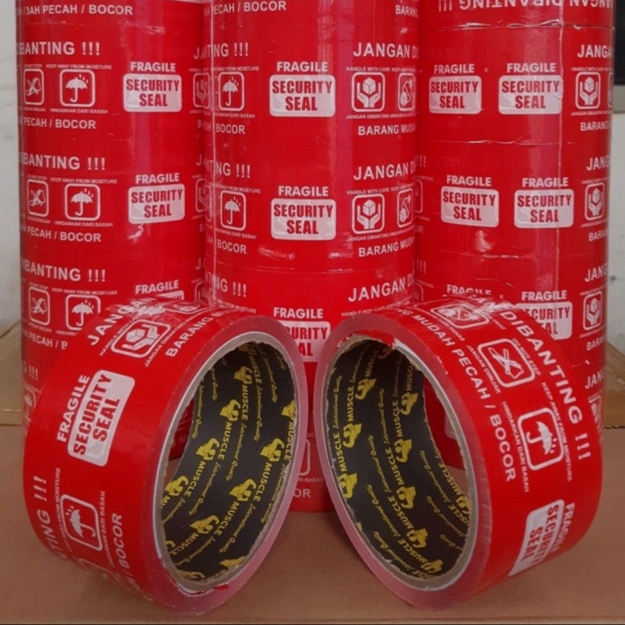Lakban / Selotip Fragile 50 Yard 50Y x 48mm - Merah Fragile | Lazada ...