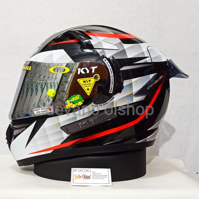 Helm Full Face KYT K2 Rider Upgrade Flat Visor R10 Iridium Silver ...