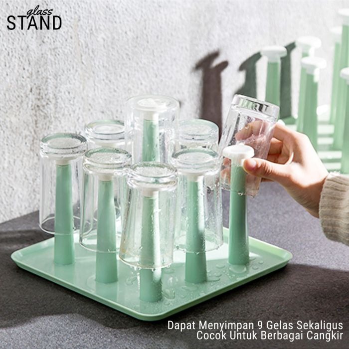DapurBunda Tempat Gelas Rak Gelas Daisy Draining Stand 9 Dudukan Gelas ...